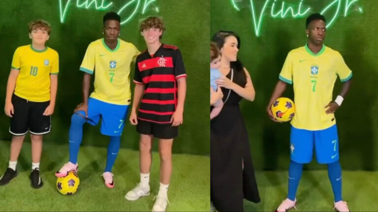 Vini Jr. finge ser um boneco de cera e surpreende fãs; veja as imagens ...